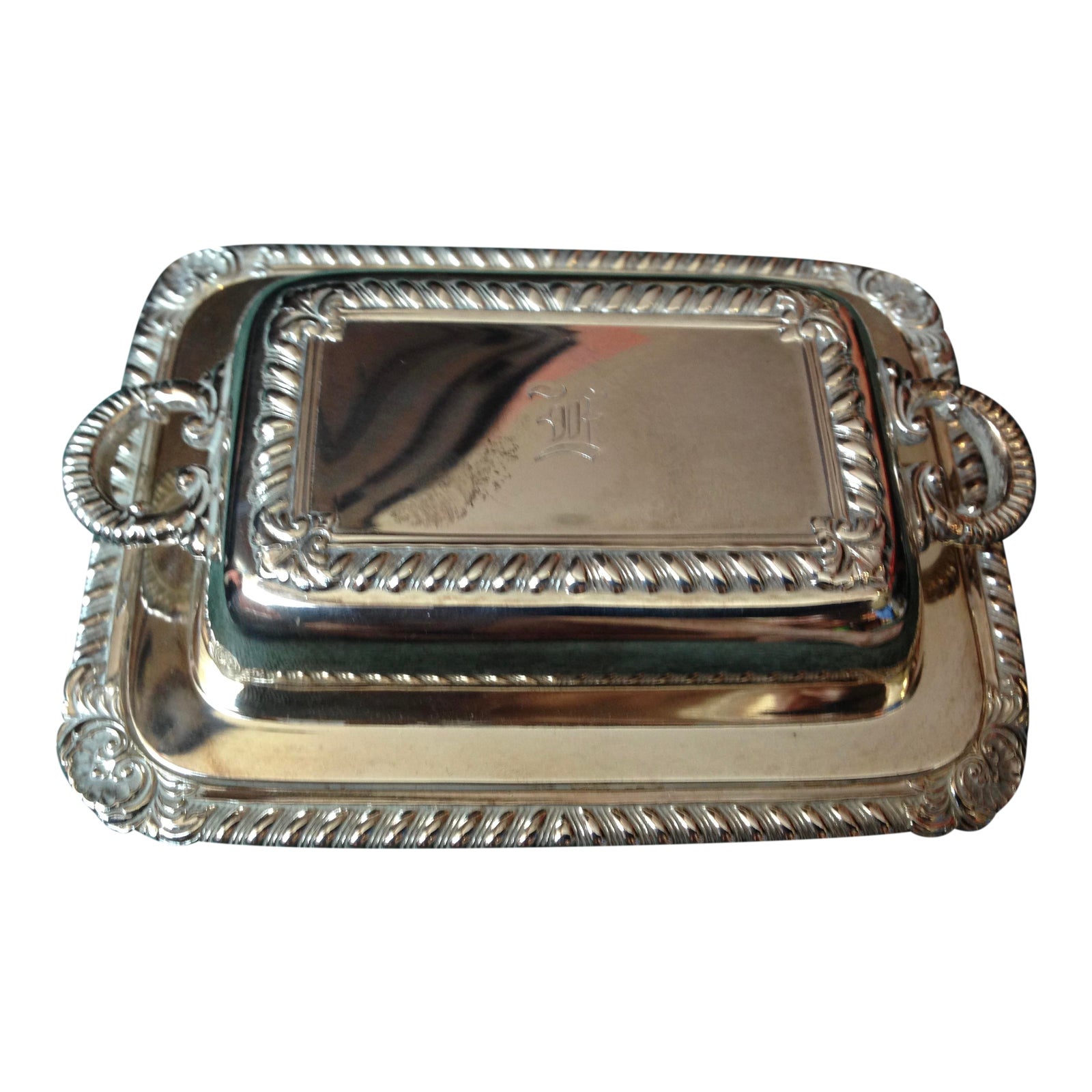 Silver Plated Hollowware Miniature Rectangular Covered Container | Chairish