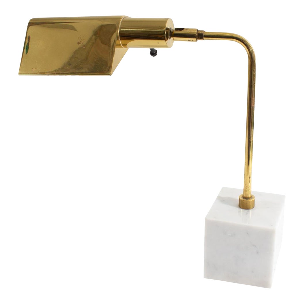 Koch & Lowy Omi Marble Base Desk Lamp | Chairish