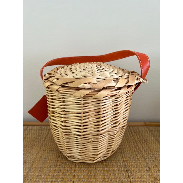 Birkin Rattan Basket, Orange | Chairish