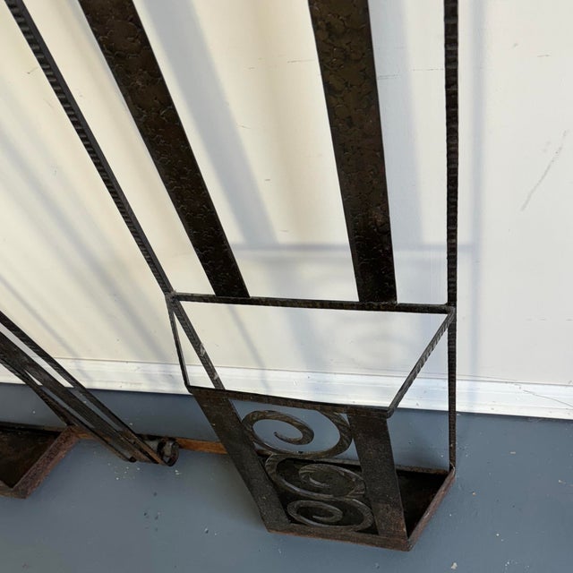 French Art Deco Wrought Iron Coat Rack With Umbrella and Hat Stand ...