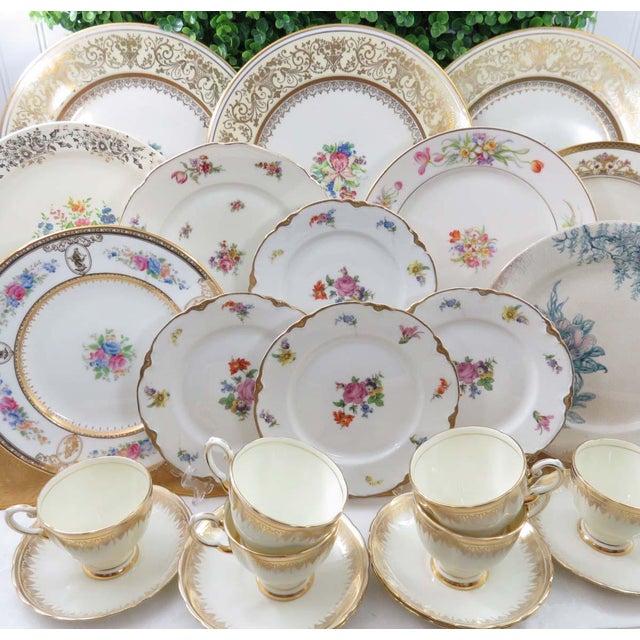 Vintage Mismatched China Dinnerware Set, Service for 6 (24 Pieces ...