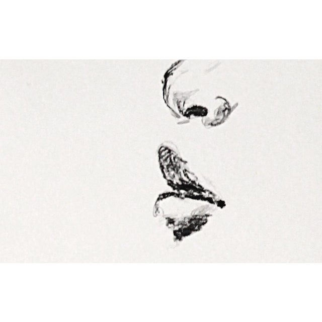 "Minimal Profile" Contemporary Charcoal Drawing by Sarah Myers | Chairish