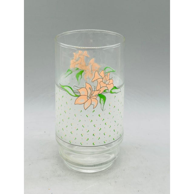 Vintage Mismatched Set Of 6 Pink Floral Glasses Chairish