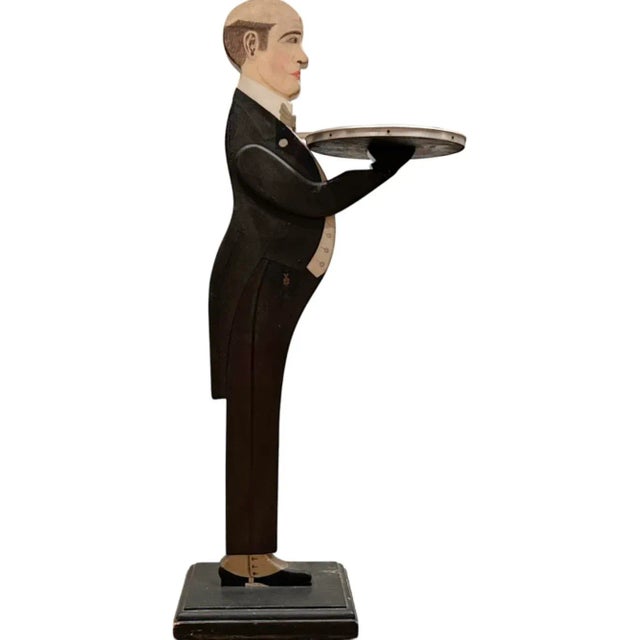 Antique Hand-Painted Floor Standing Wooden Butler Waiter Stand | Chairish