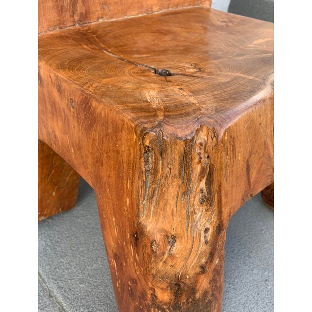 Contemporary Organic Burl Wood Chair | Chairish