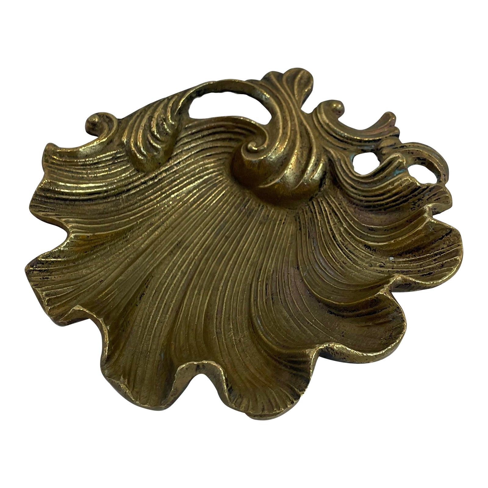 Vintage Brass Shell Shaped Trinket Dish | Chairish