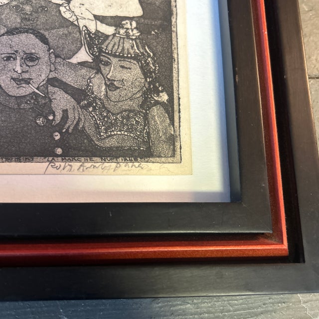 1950’s Original Abstract Expressionist Party Scene Lithograph | Chairish