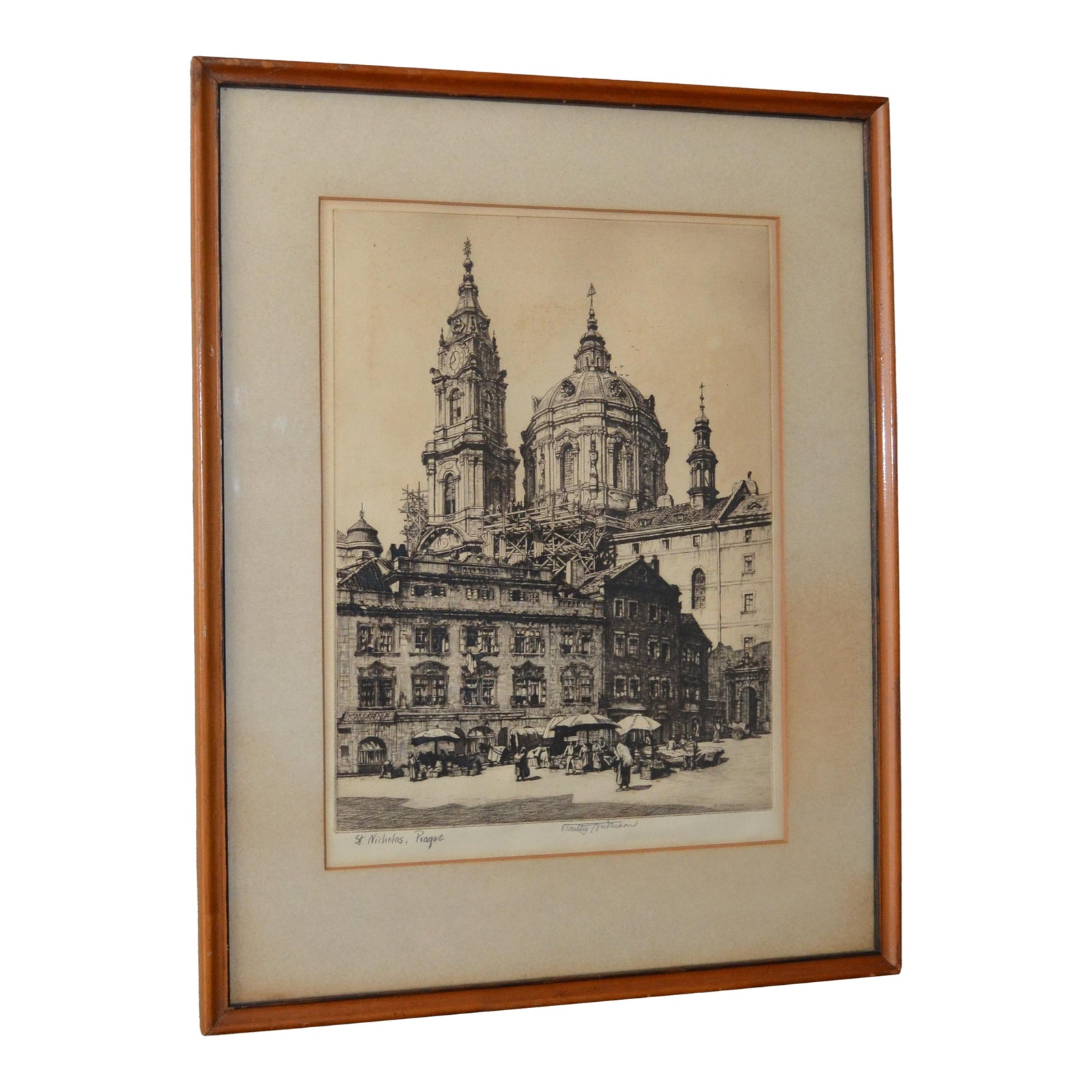 1960s Stanley Anderson Engraving Signed Cathedral, Framed | Chairish