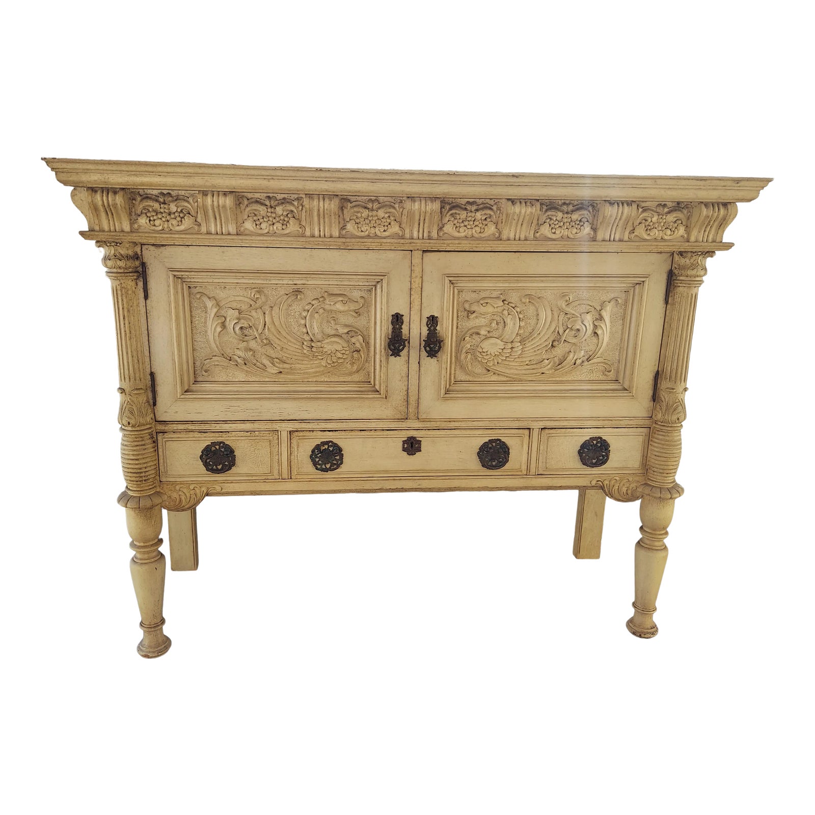 Mid 20th Century Italian Renaissance Revival Style Storage Cabinet ...