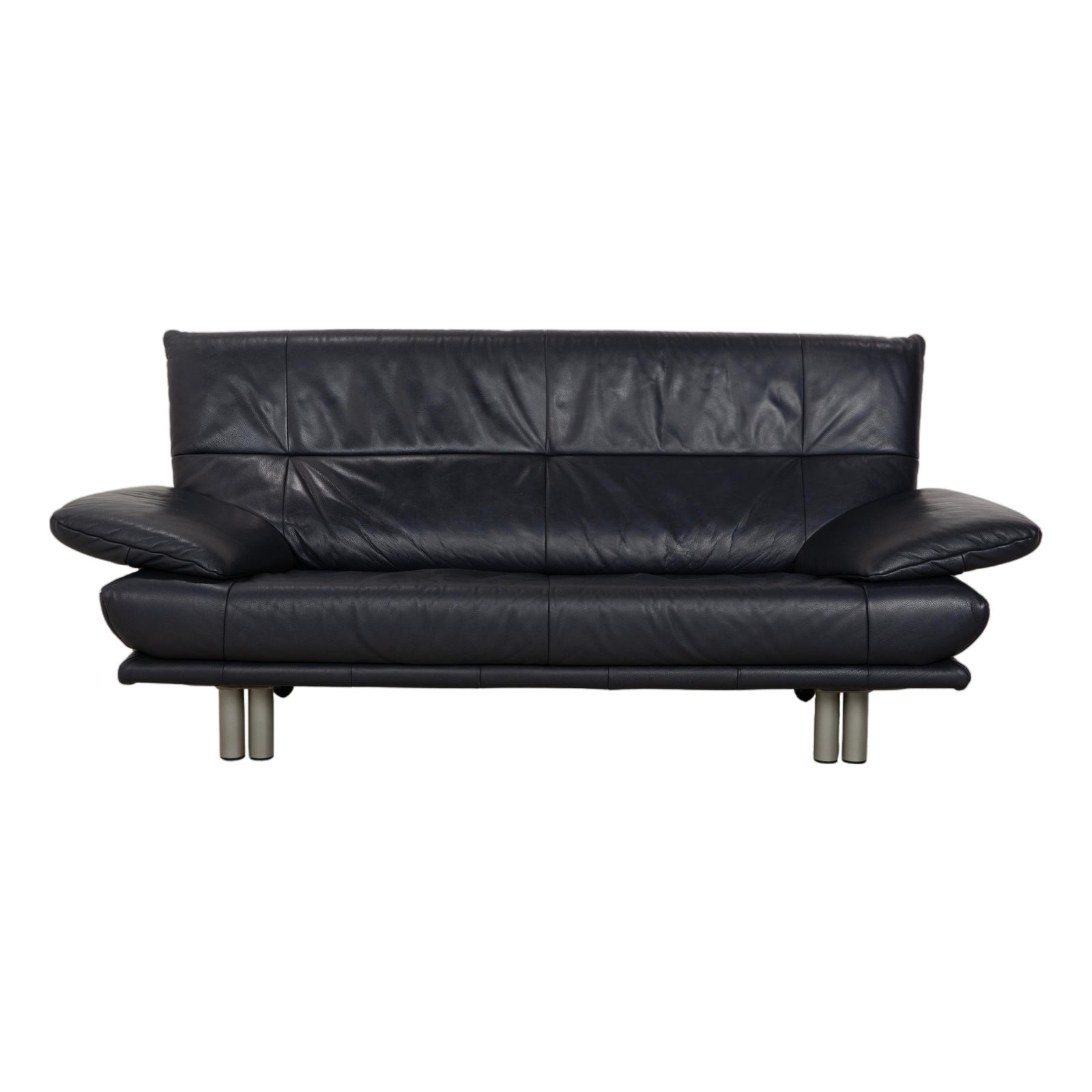 Dark Blue Leather BMP 418 Two-Seater Sofa from Rolf Benz | Chairish