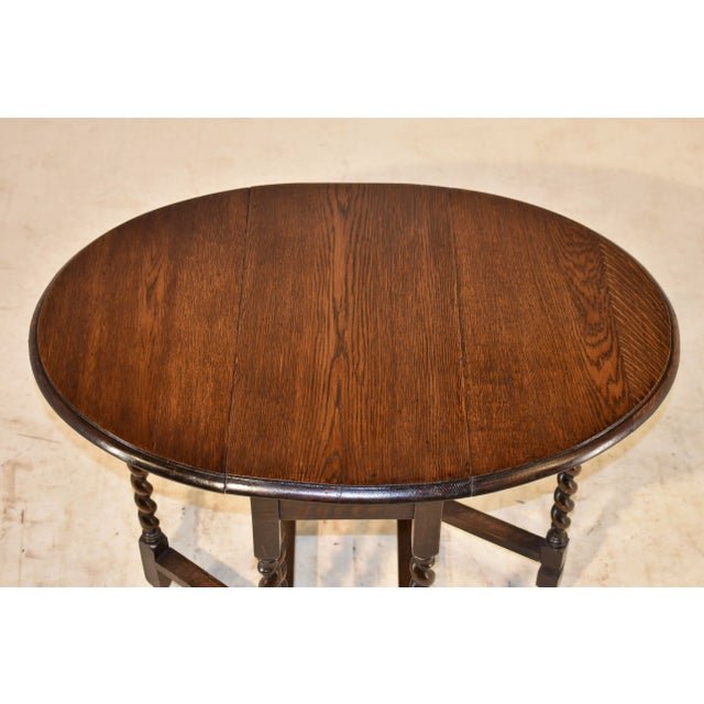 English Oak Gate Leg Side Table, C. 1900 | Chairish