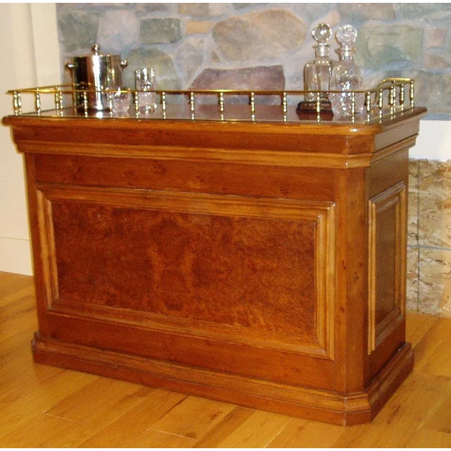 Antique English Ticket CounterWalnut Bar, Imported in the 1970s ...