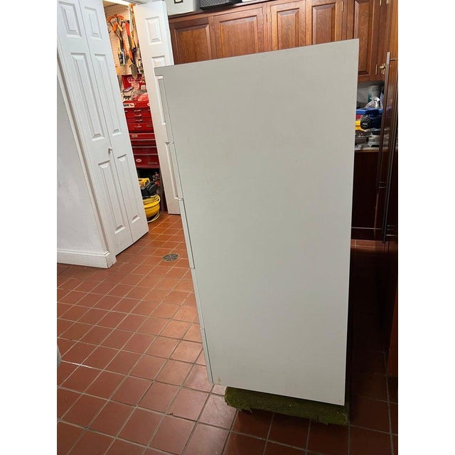 Large White Post Modern Custom Campaign Dresser | Chairish