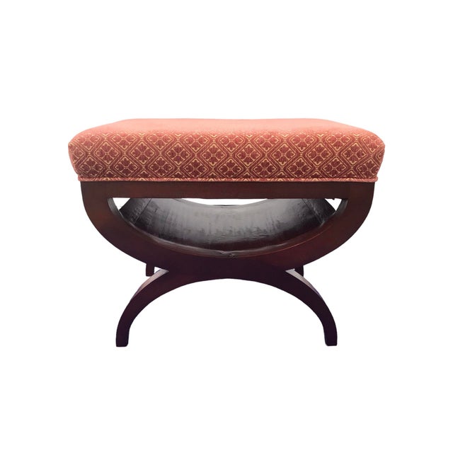 1980s Vintage Barrel Based X-Form Empire Style Stool Ottoman | Chairish