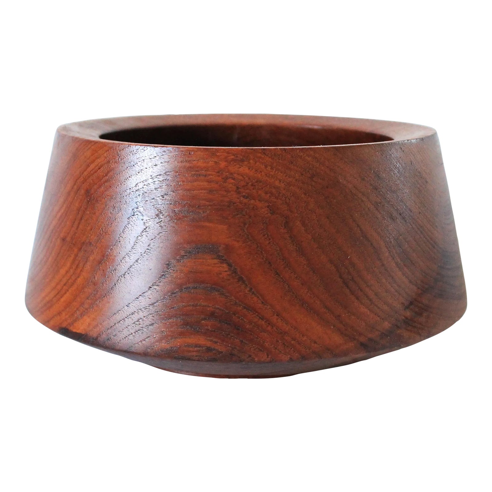 Mid-Century Sculptural Genuine Teak Wood Bowl | Chairish