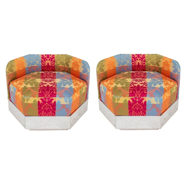 After Peter Murdoch Hexagon Swivel Chairs, Pair | Chairish