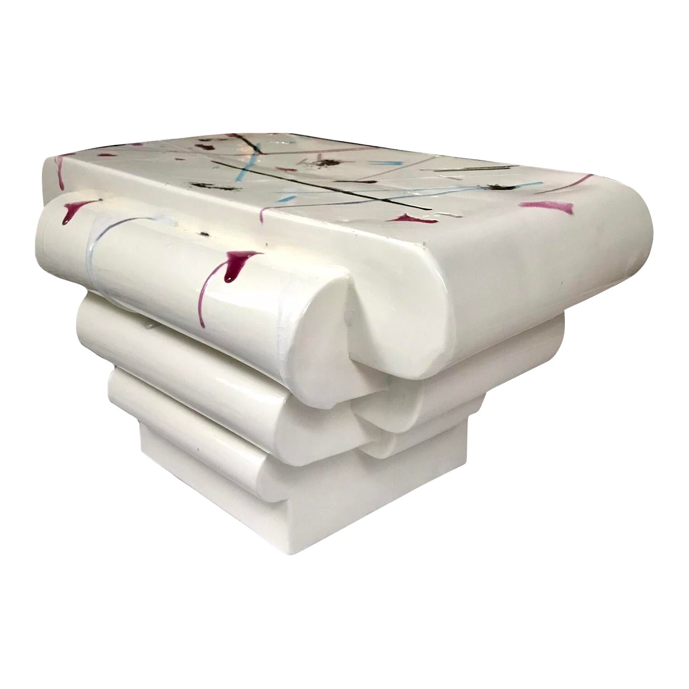 Signed 1980s Ceramic Art Sculptural Table / 80s Memphis Style Post ...