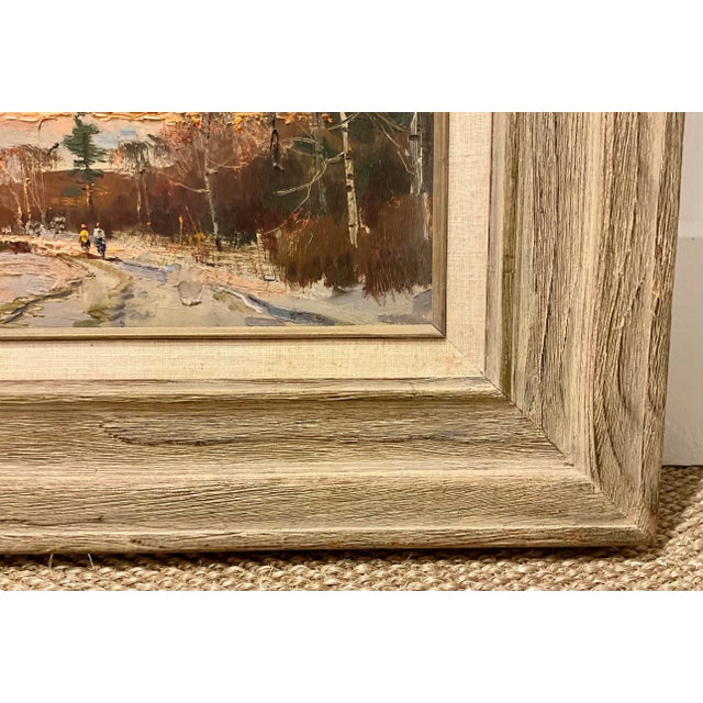 Vintage “Winter Sunset Glow” Landscape Original Oil Painting by Wayne ...