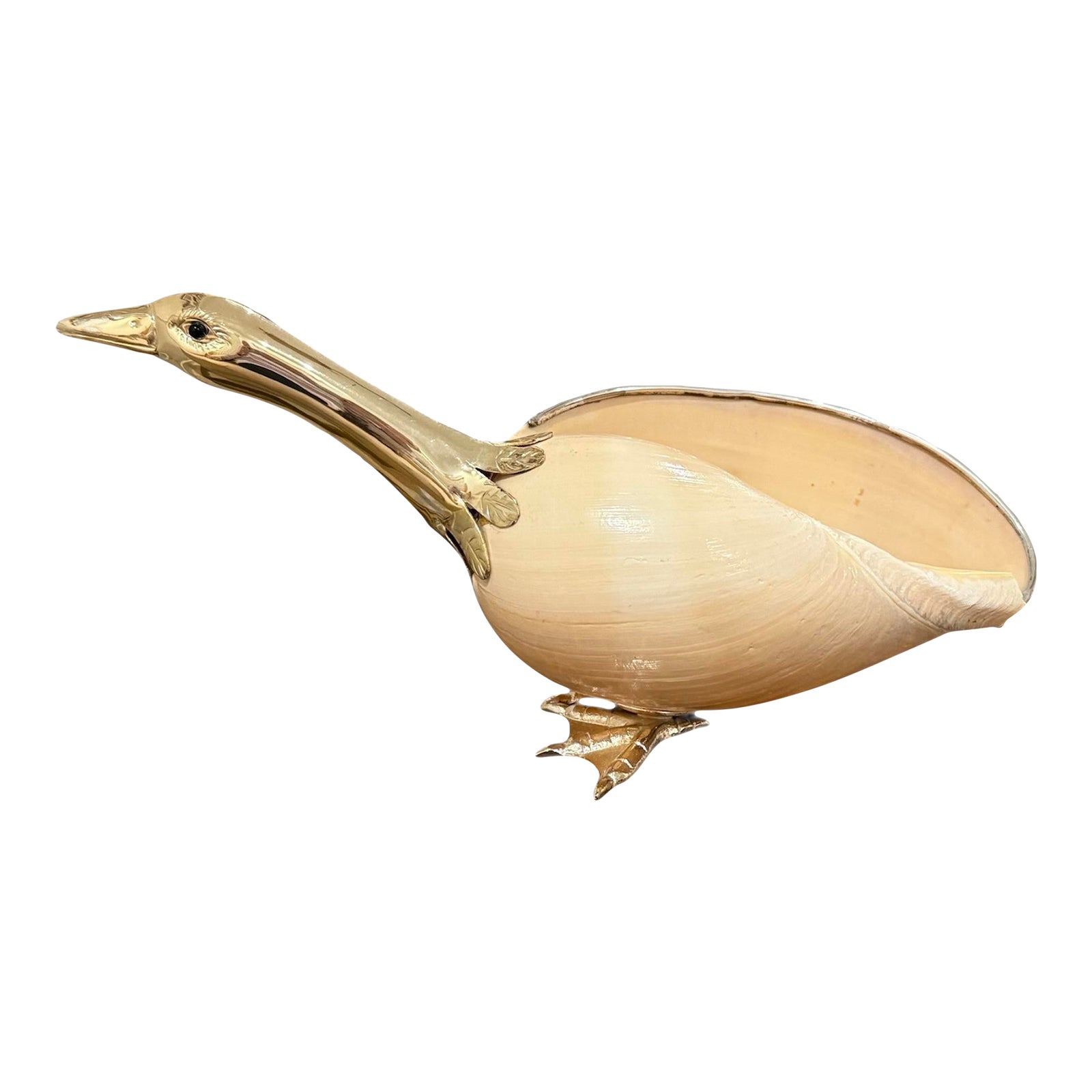 Gabriella Binazzi Large Shell Duck Sculptural Bowl 1970's | Chairish