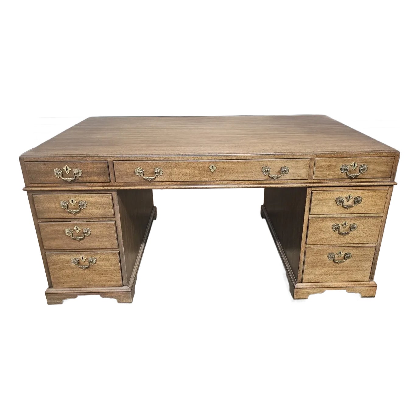 Kittinger Colonial Williamsburg Mahogany Partner's Desk Cw 168 | Chairish