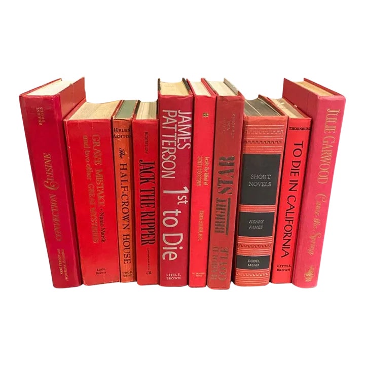 Vintage Late 20th Century Red Books - Set of 10 | Chairish