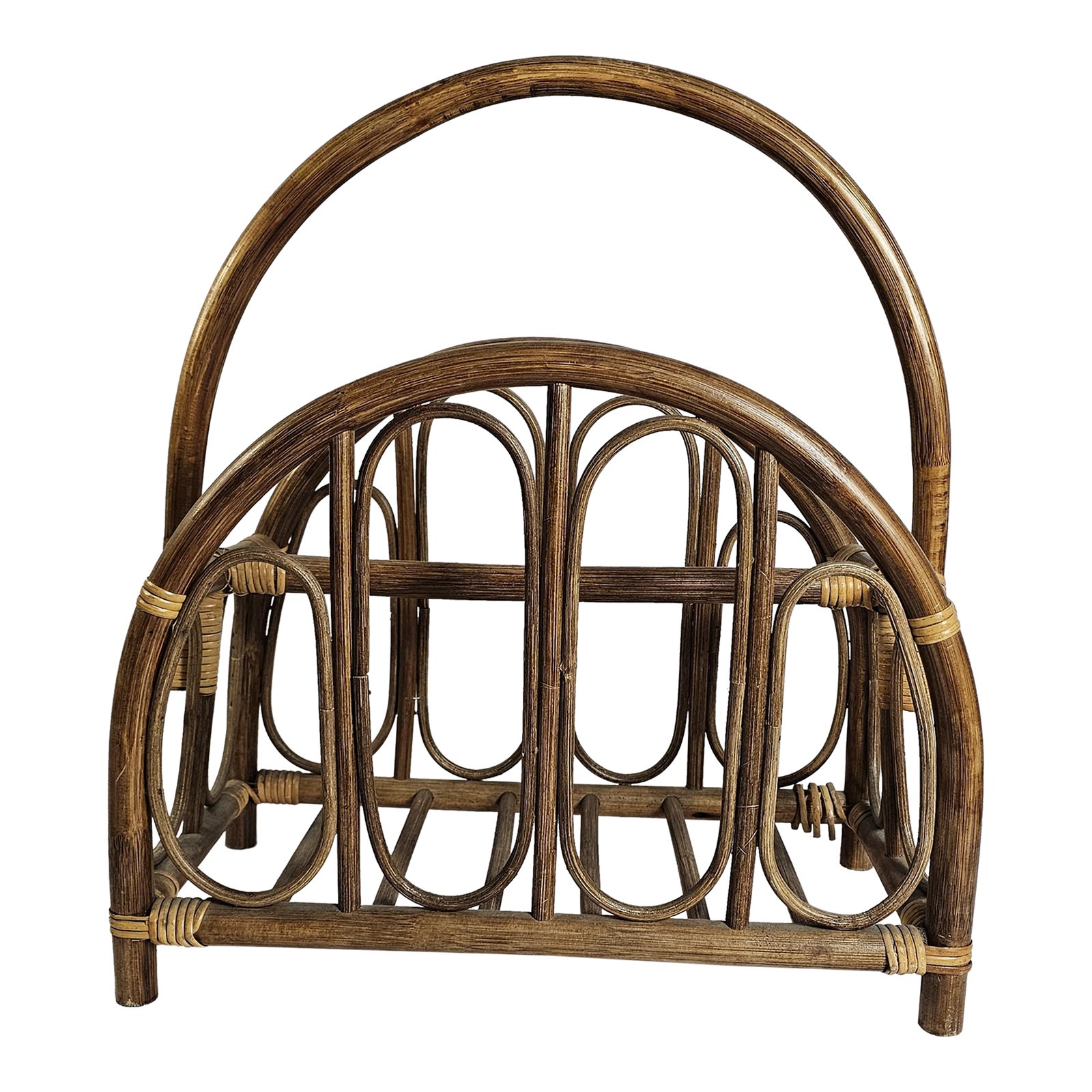Late 20th Century Mid-Century Vintage Rattan Bentwood Bamboo Magazine ...