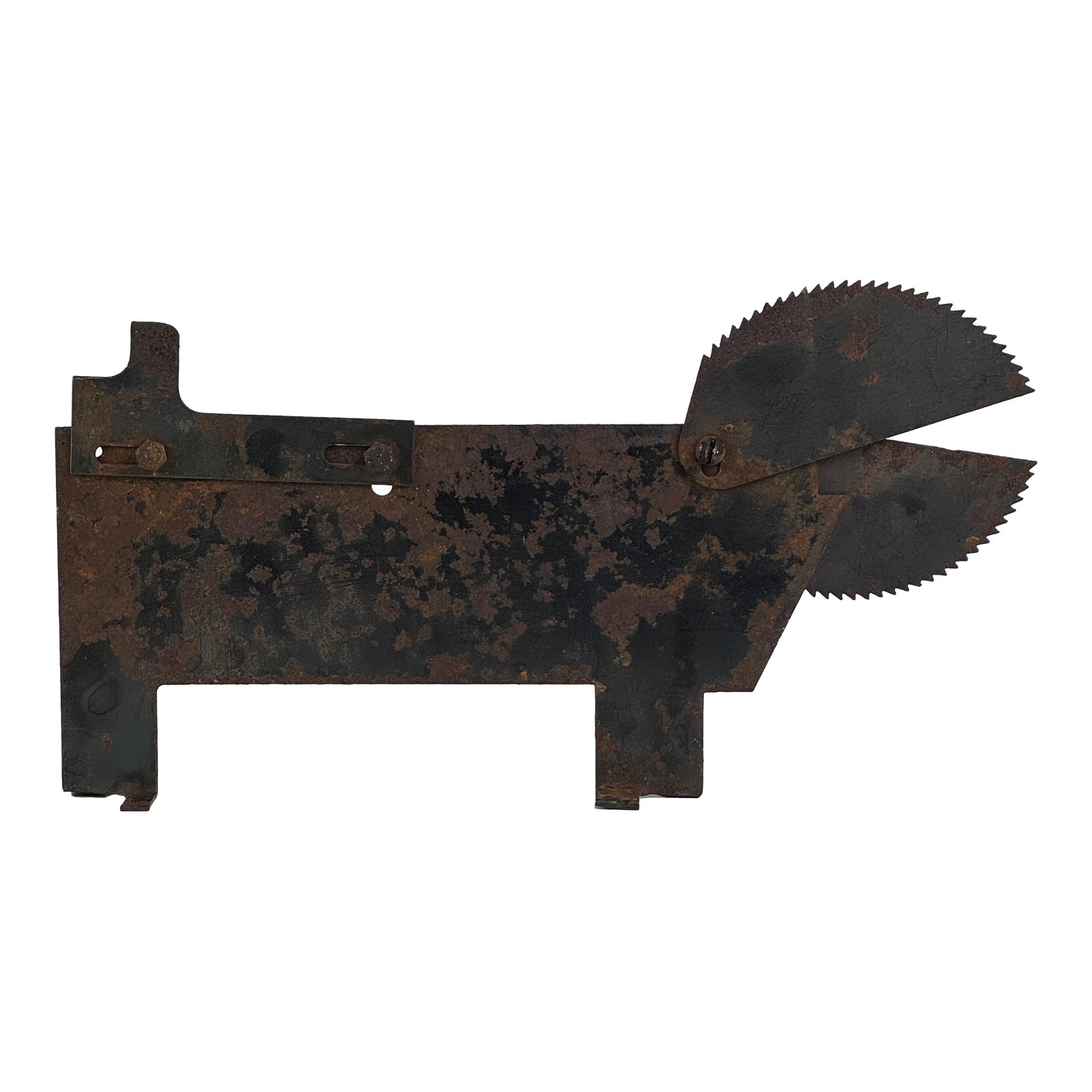 Late 20th Century Vintage Folk Art Fabricated Sheet Metal Abstract Dog ...
