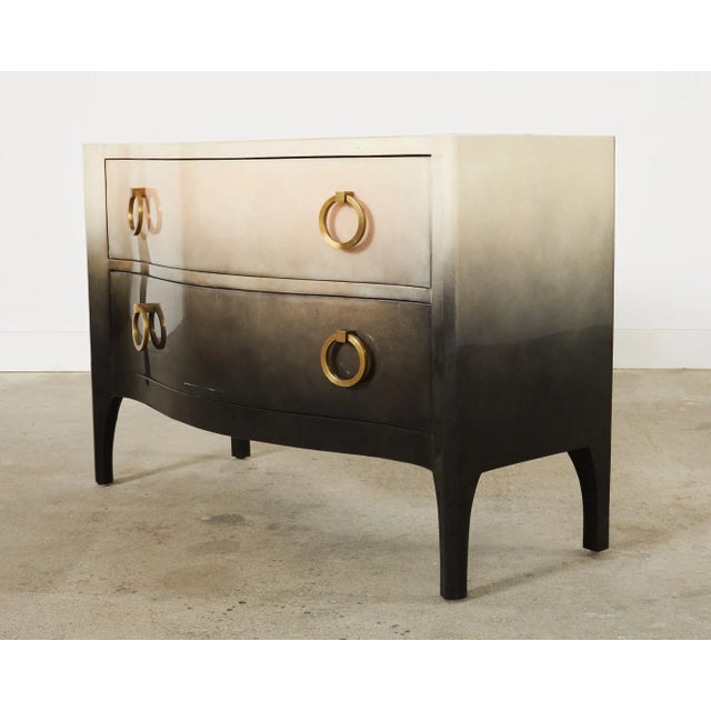 Scala Parchment Goatskin Trapu Gradient Ombre Chest Commode | Chairish