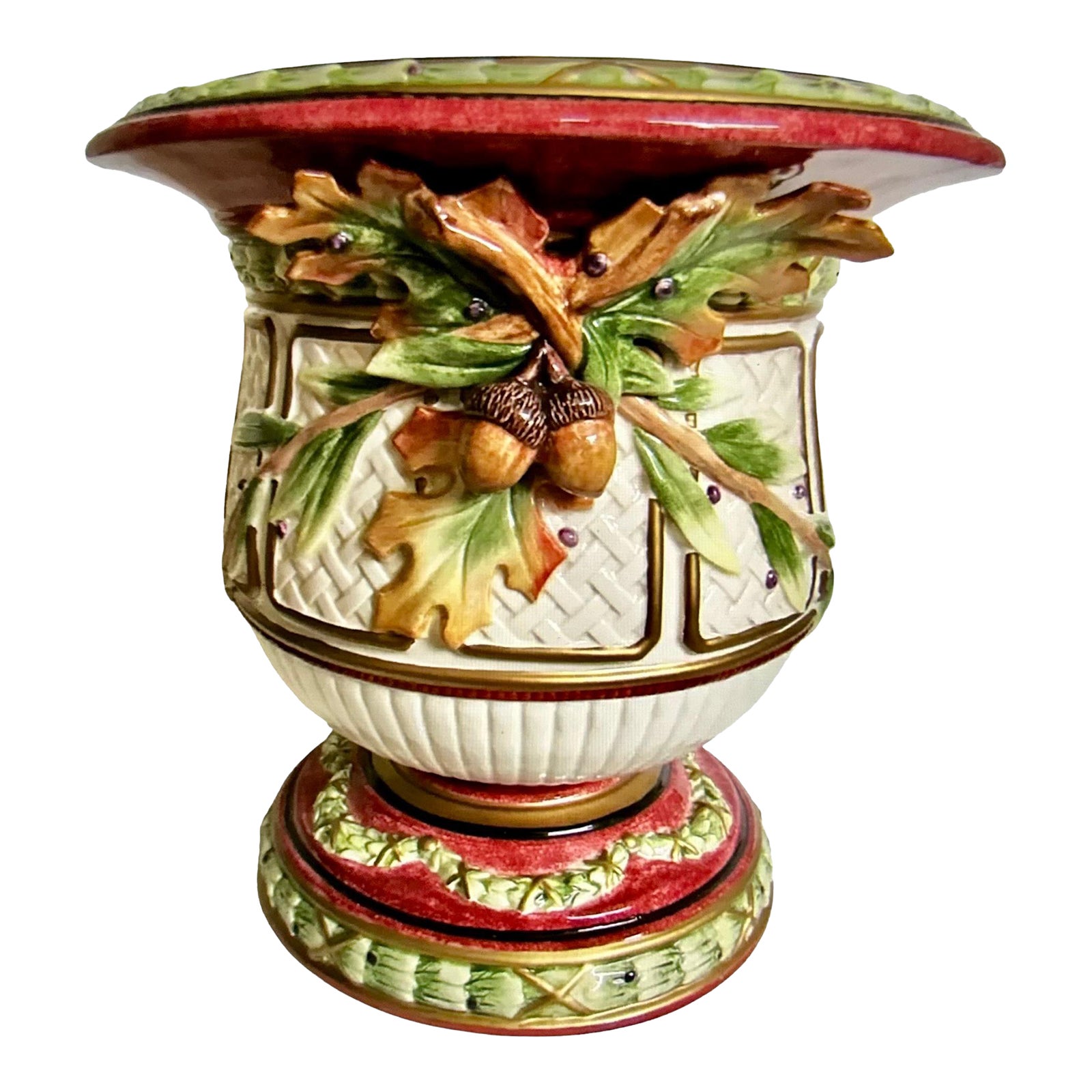 Vintage Fitz & Floyd Equestrian Cache Pot | Chairish