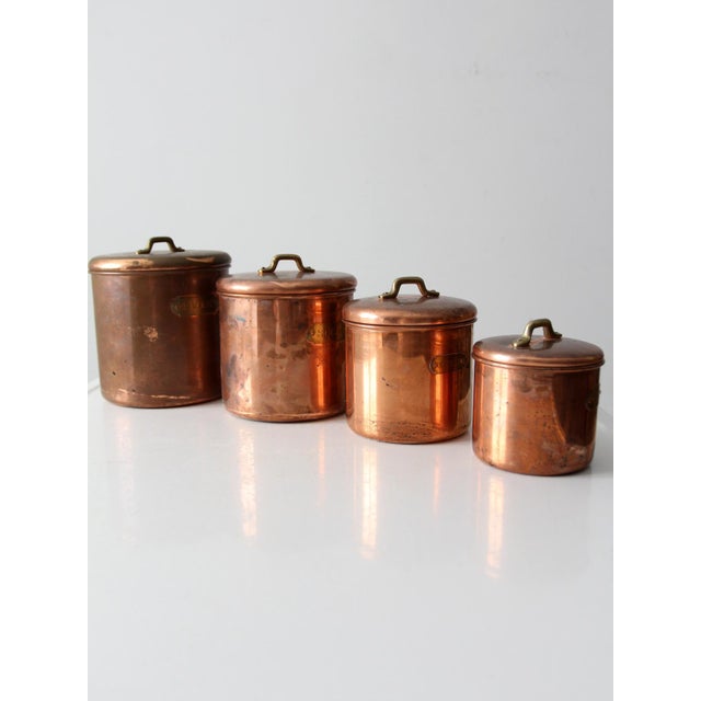 Vintage Copper Kitchen Canisters Set of 4 | Chairish