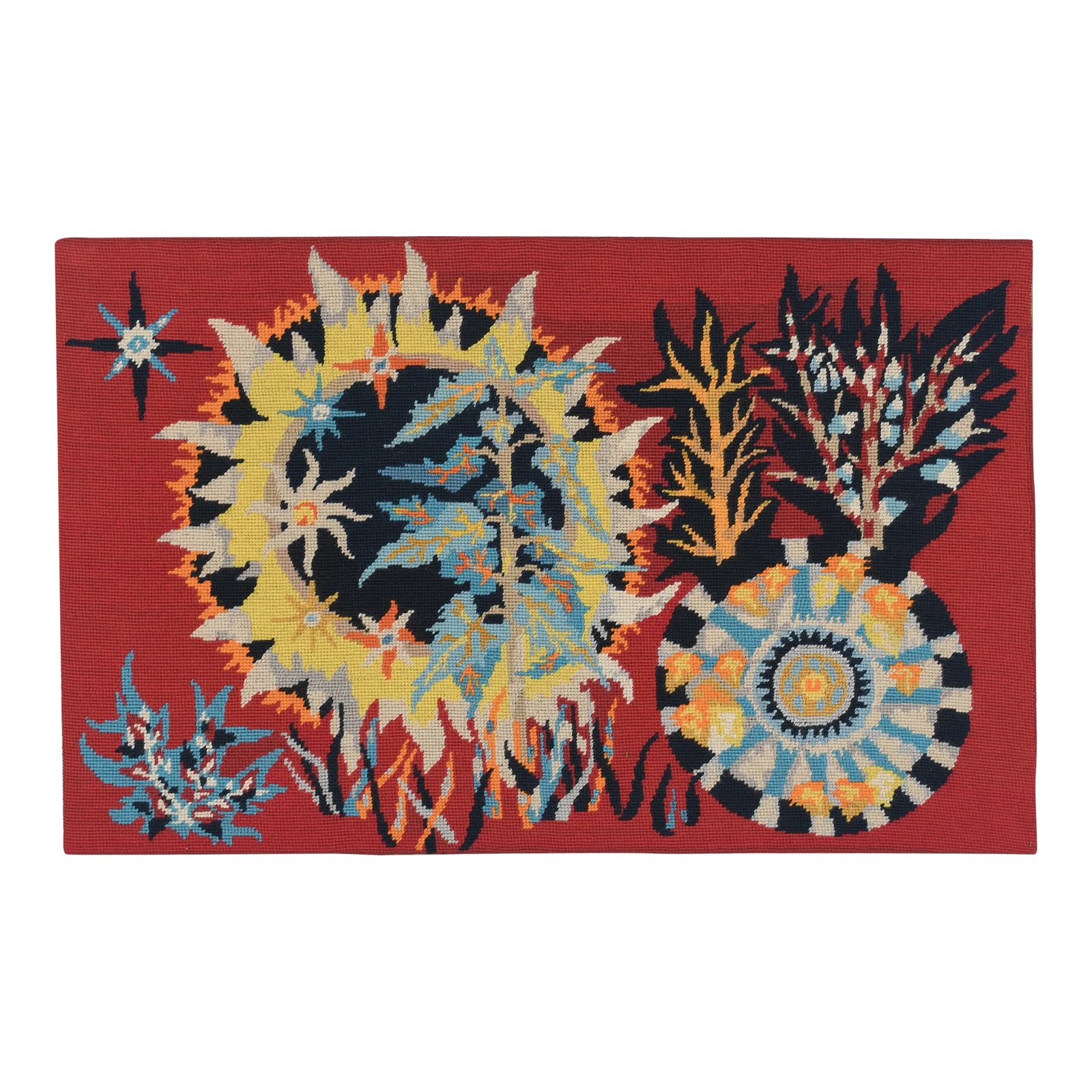 Mid Century French Petit Point Tapestry | Chairish