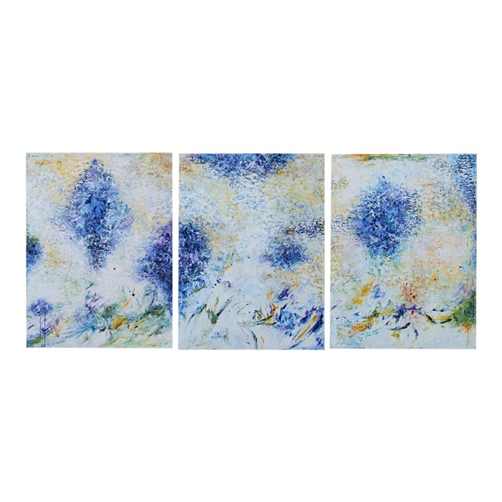 Kathleen Kane-Murrell Unique Abstract Painting, "We Three" (Triptych ...