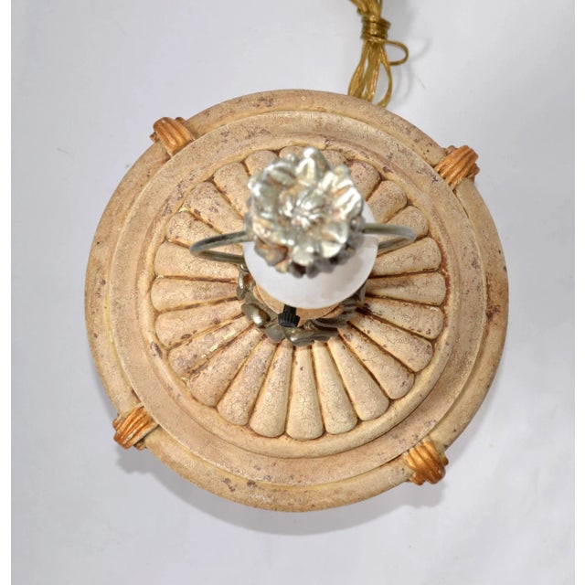 1980s Rembrandt Lighting Hollywood Regency Taupe Gold Silver Ceramic ...
