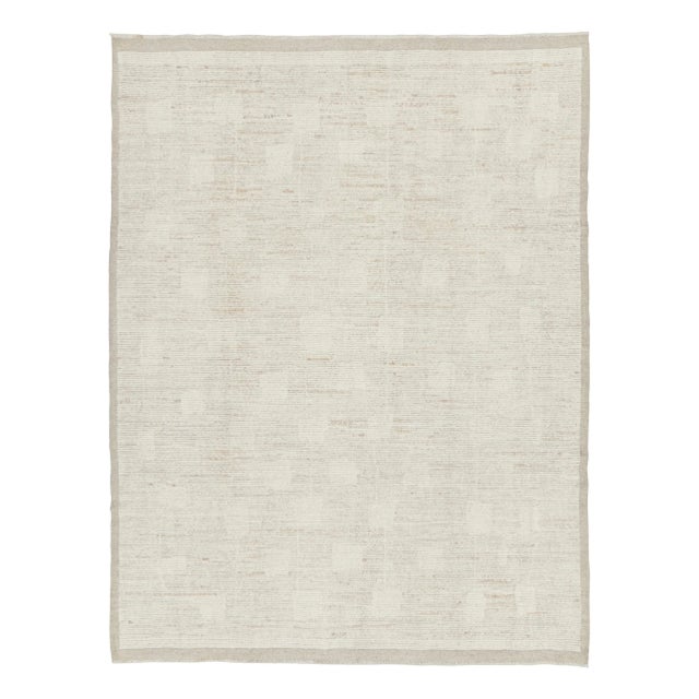 Rug & Kilim’s Modern Textural Rug in Cream White With Ribbed Patterns ...