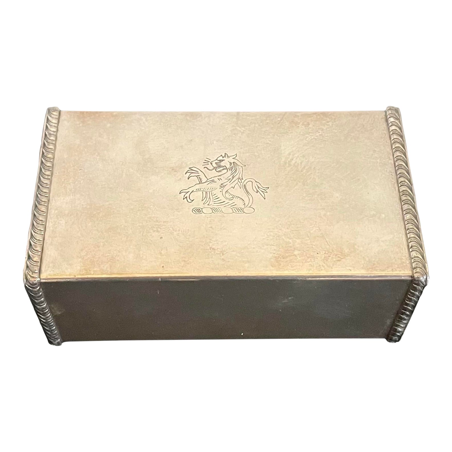 Vintage Sterling Silver Engraved Lion Large Matchbox Cover/Holder ...