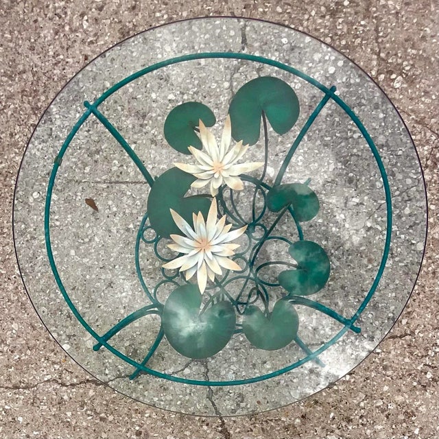 Late 20th Century Vintage Boho Signed Curtis Jere Lily Pad Coffee Table ...