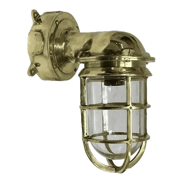 Vintage Brass Wall Sconce With Junction Box – Oceanic | Chairish