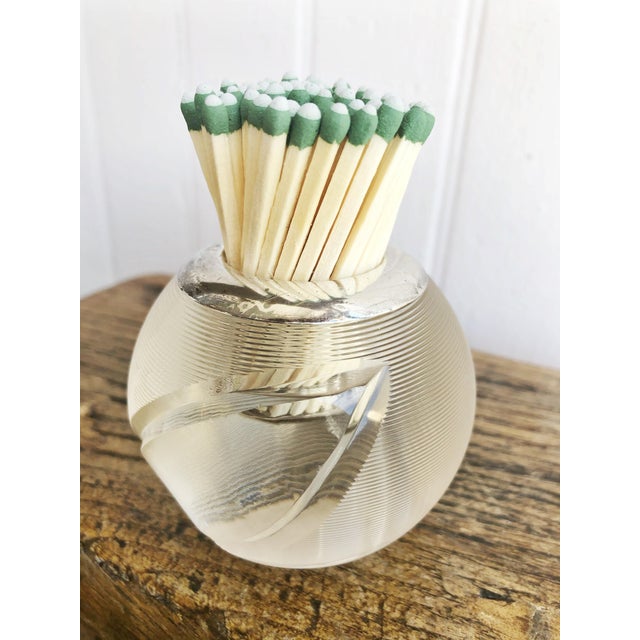 1921 English Sterling Silver and Glass Match Striker | Chairish