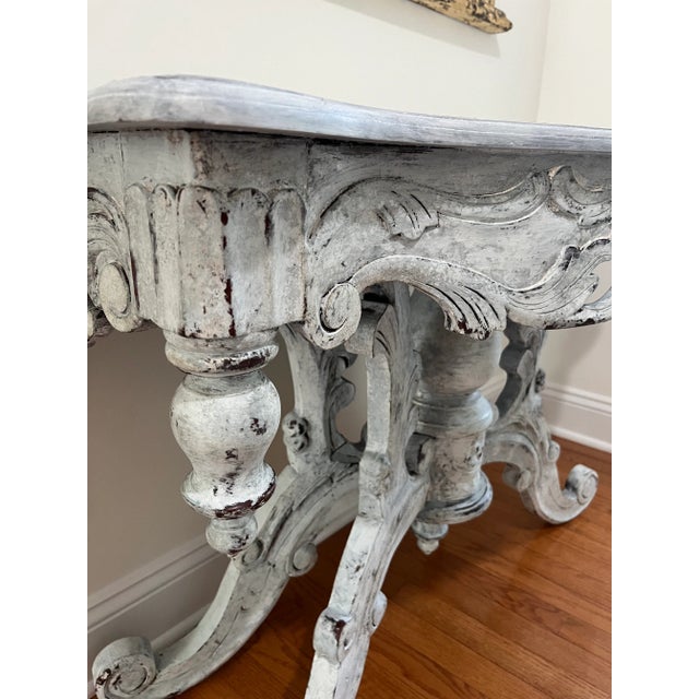 Rococo Style Italian Painted Entry Table | Chairish
