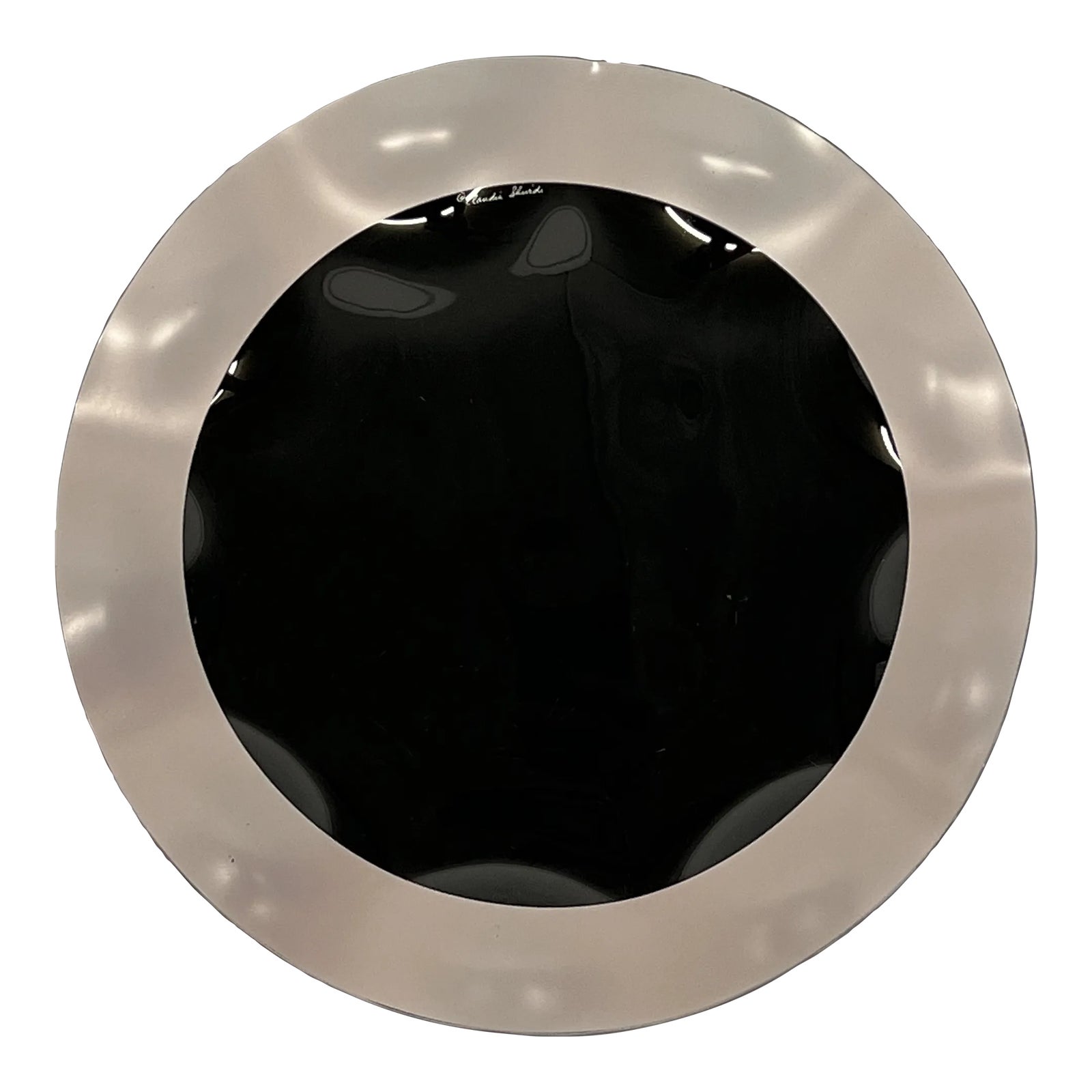 Claudia Shuride Postmodern Glass Plate, 1980s | Chairish