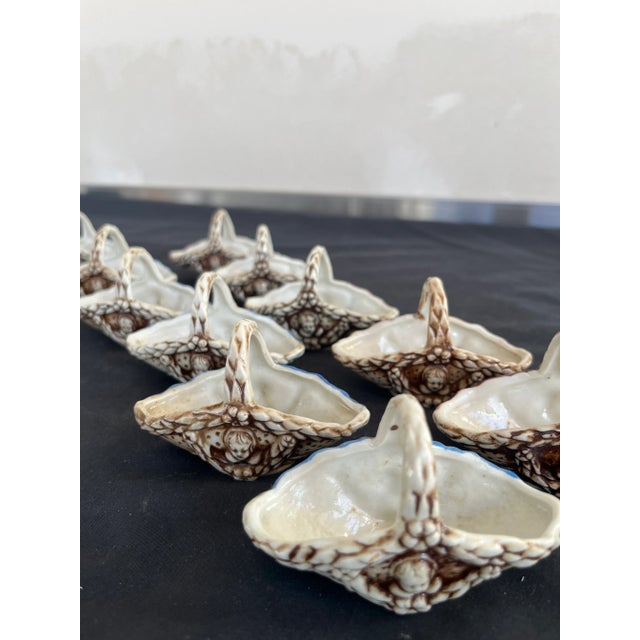 Set of 11 Capo Di Monte German Salt Cellars Handled Baskets | Chairish