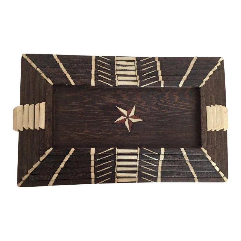 Vintage Anglo-Indian Stacking Wood Trays With Inlay - Set of 6 | Chairish