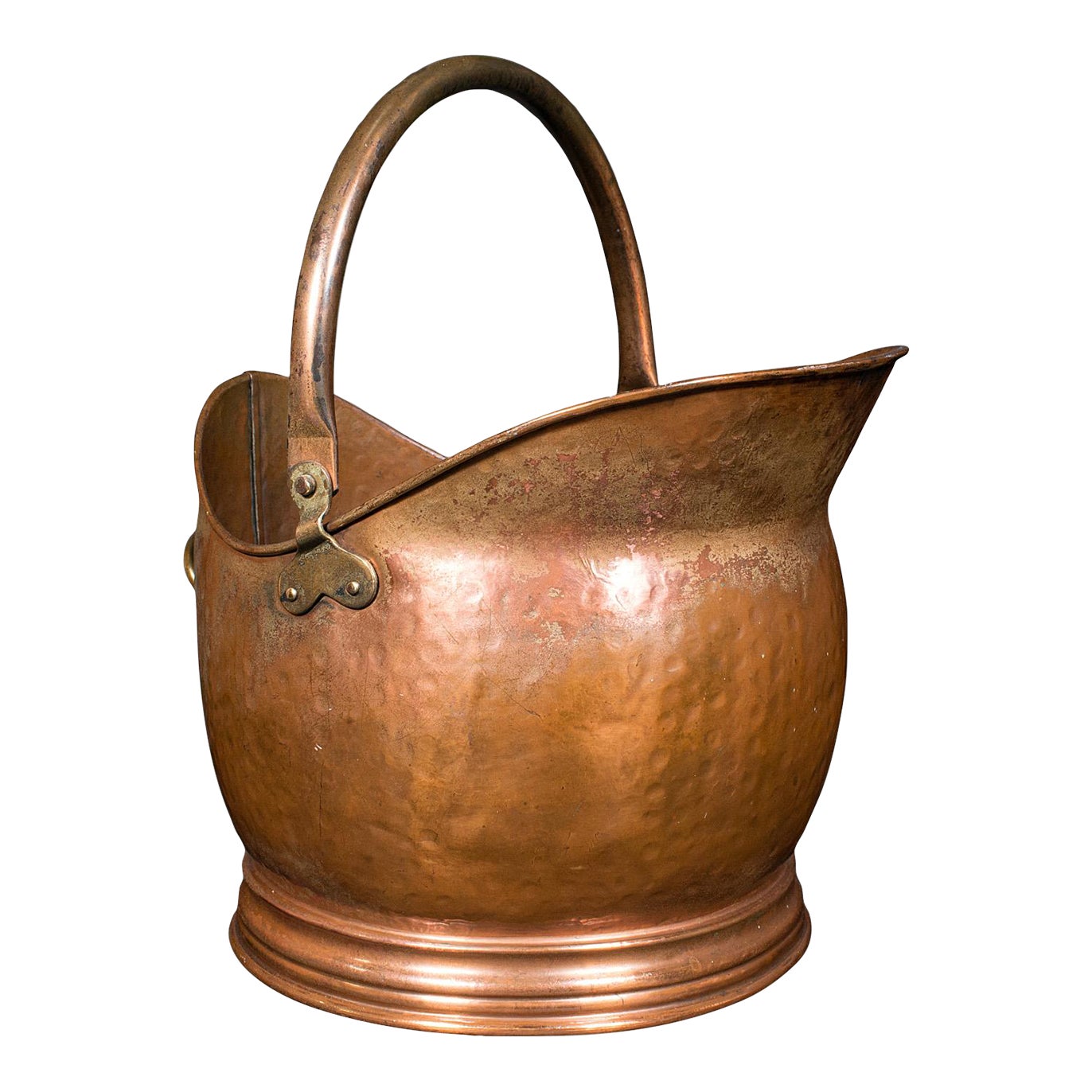 1900s Antique Victorian English Copper Helmet Coal Scuttle | Chairish