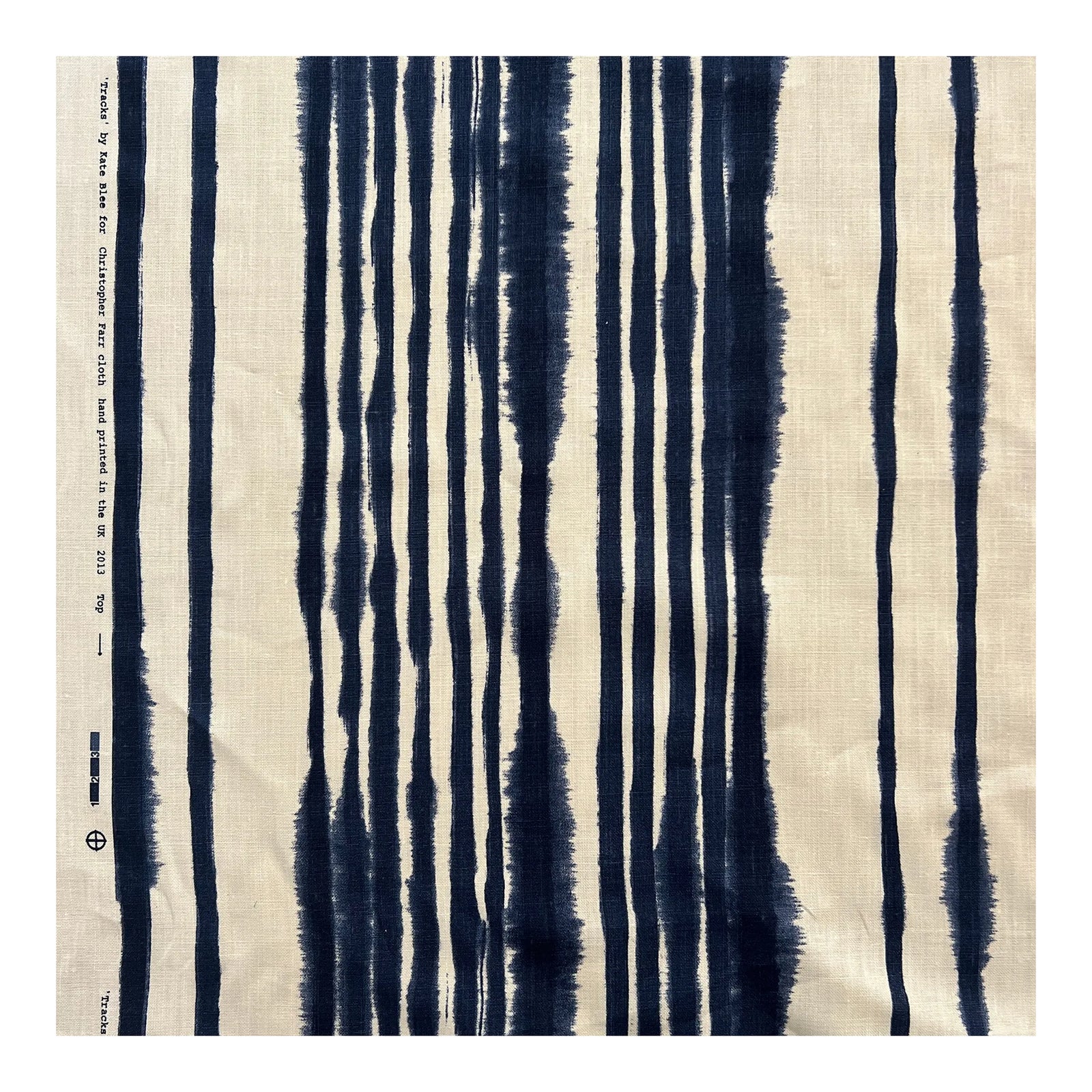 Kate Blee for Christopher Farr Cloth Tracks in Blue Heavy Weight Linen ...