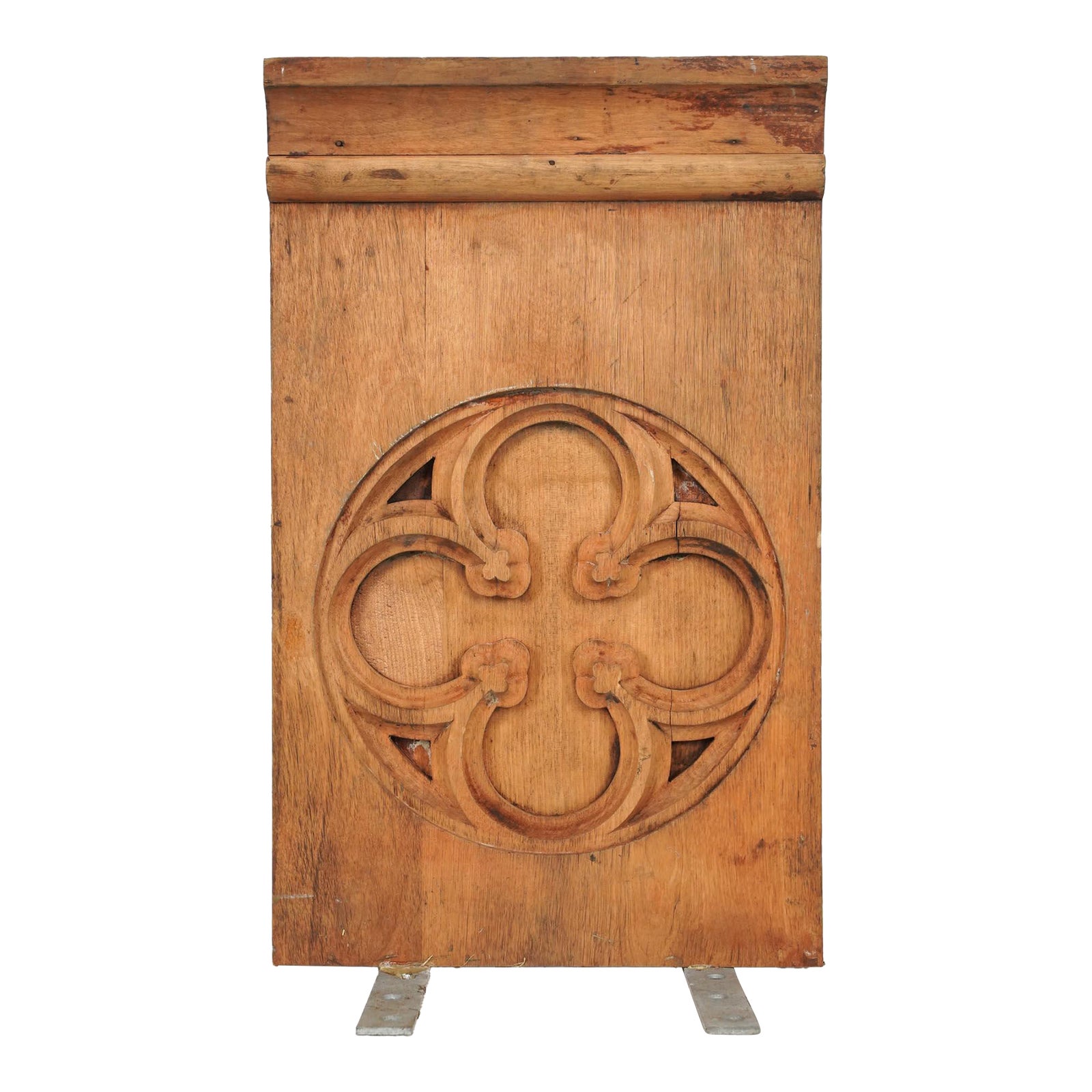 Reclaimed Gothic Quatrefoil Wood Architectural Element | Chairish