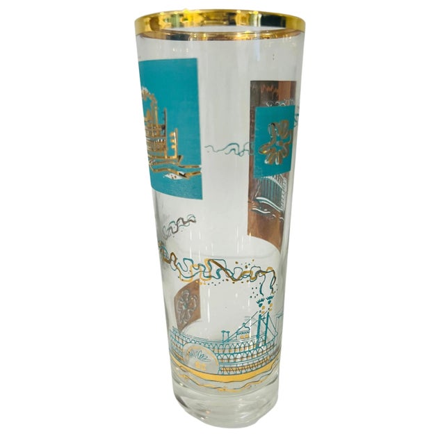 Midcentury 22k Gold Tall Glassware- Set of 8 | Chairish