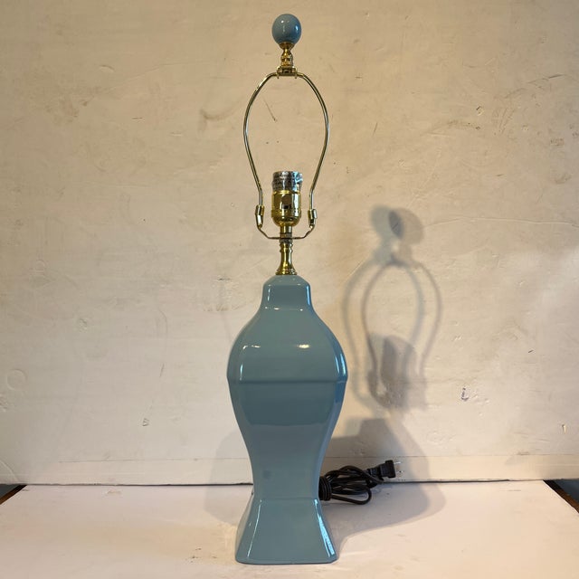Blue Porcelain Lamp | Chairish