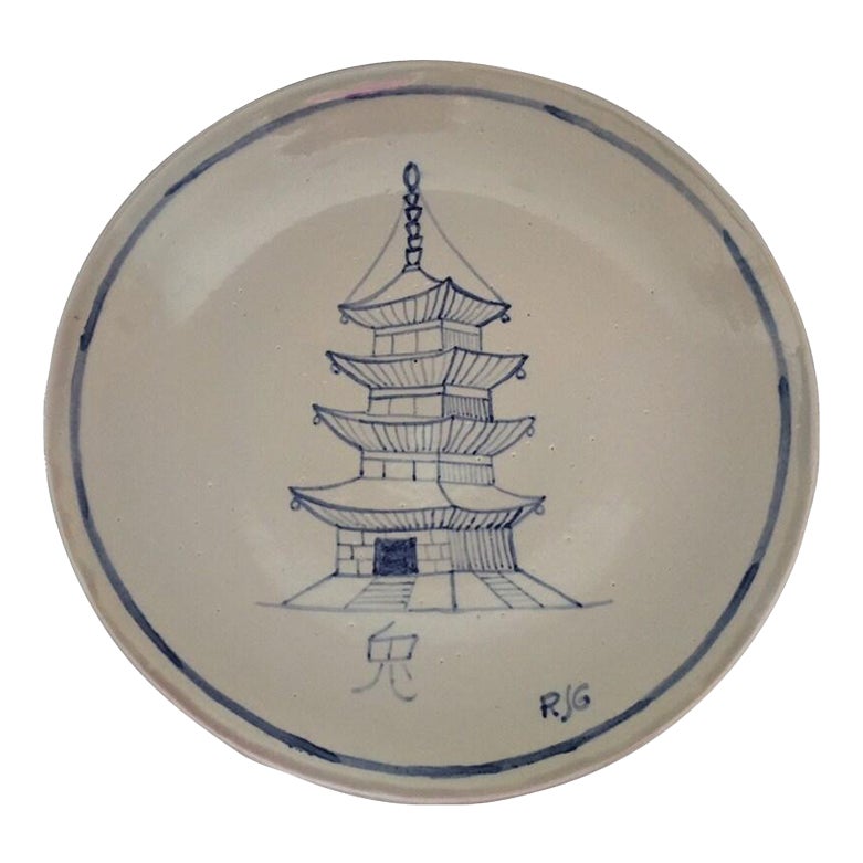 Late 20th Century Chinese Shiwan Ware Glazed Pottery Dish Platter ...