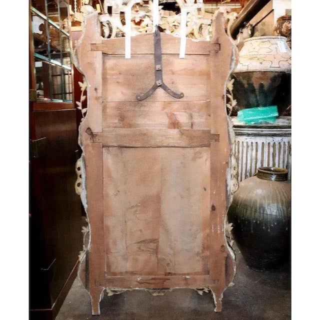 Large Italian Rococo Gilt and Painted Diamond Dust Mirror | Chairish