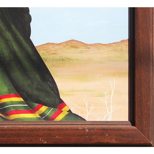 1990 Green and Blue Abstract Portrait of a Bald Man by Carla Nickerson ...